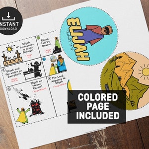 Elijah Bible Story Activity, Sunday School Craft, Printable Paper Craft ...