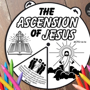 The Ascension of Jesus Coloring Wheel, Easter Craft, Bible Lessons ...