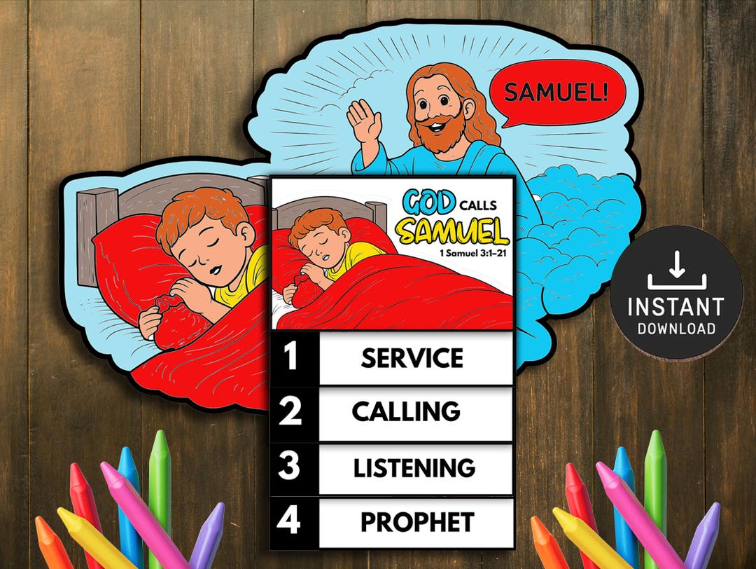 God Calls Samuel Flipbook Bible Craft for Kids, Memory Game, Sunday ...