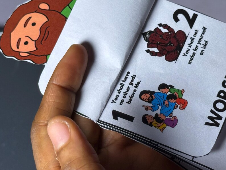 Ten Commandments Flipbook Bible Craft for Kids, Sunday School (digital ...
