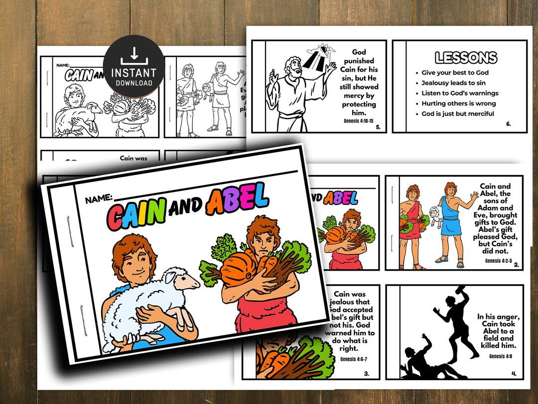 Cain and Abel Mini Book, Bible Lesson Kids, Bible Lesson, Memory Game ...