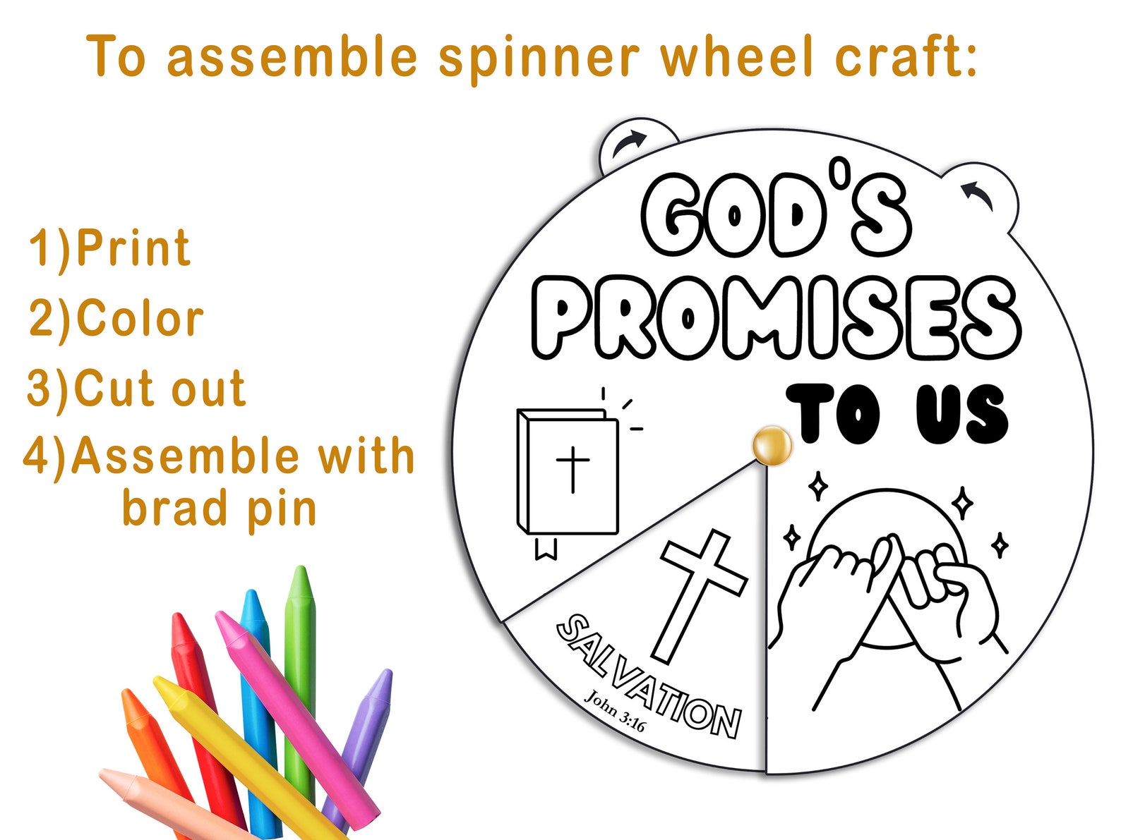God's Promises to Us Coloring Wheel, Bible Activity, Kids Bible Lesson ...