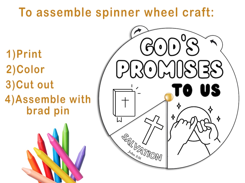 God's Promises to Us Coloring Wheel, Bible Activity, Kids Bible Lesson ...