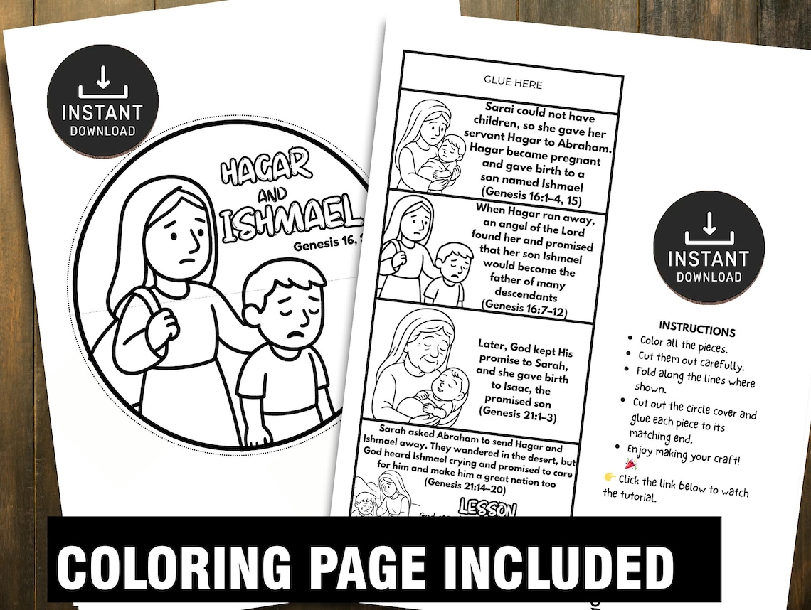 Hagar and Ishmael Bible Story Craft, Folding Surprise (digital Download ...
