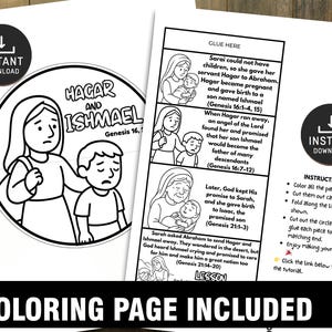 Hagar and Ishmael Bible Story Craft, Folding Surprise (digital Download ...