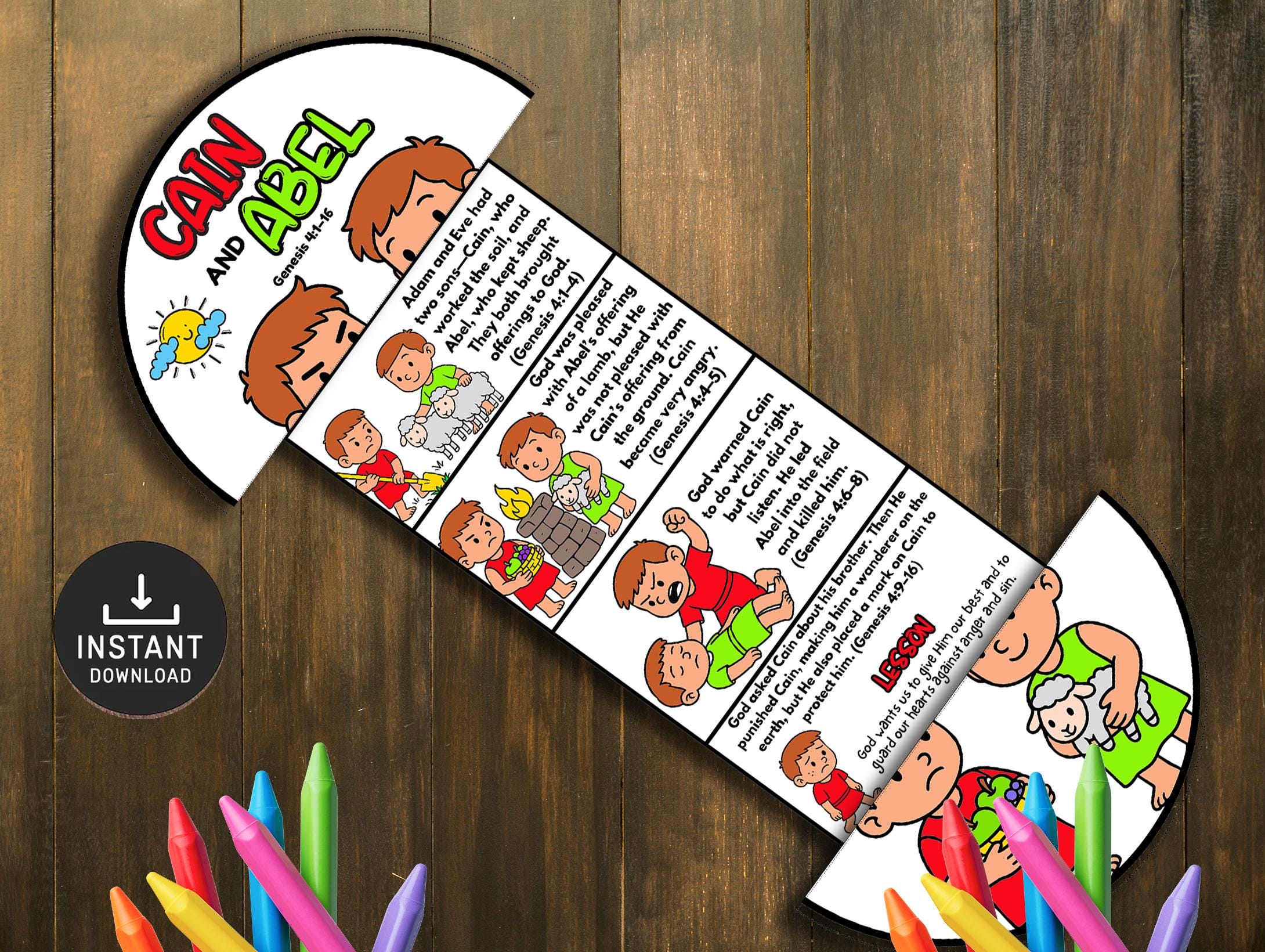 Cain and Abel Folding Surprise Bible Story Craft, Bible Craft, Bible ...