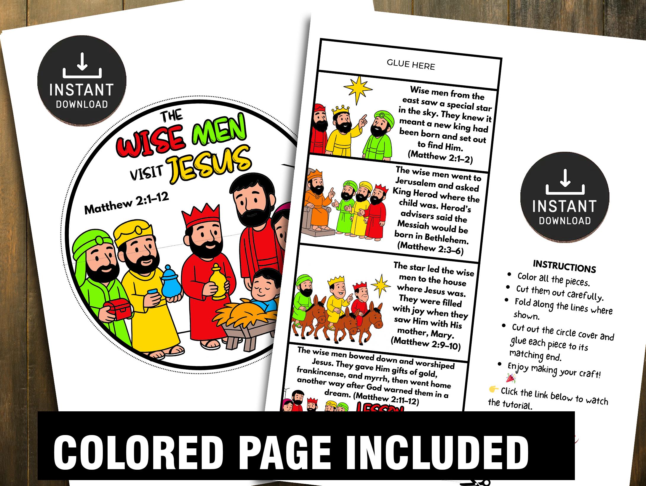 The Wise Men Visit Jesus Folding Surprise Bible Story Craft, Kids Bible ...