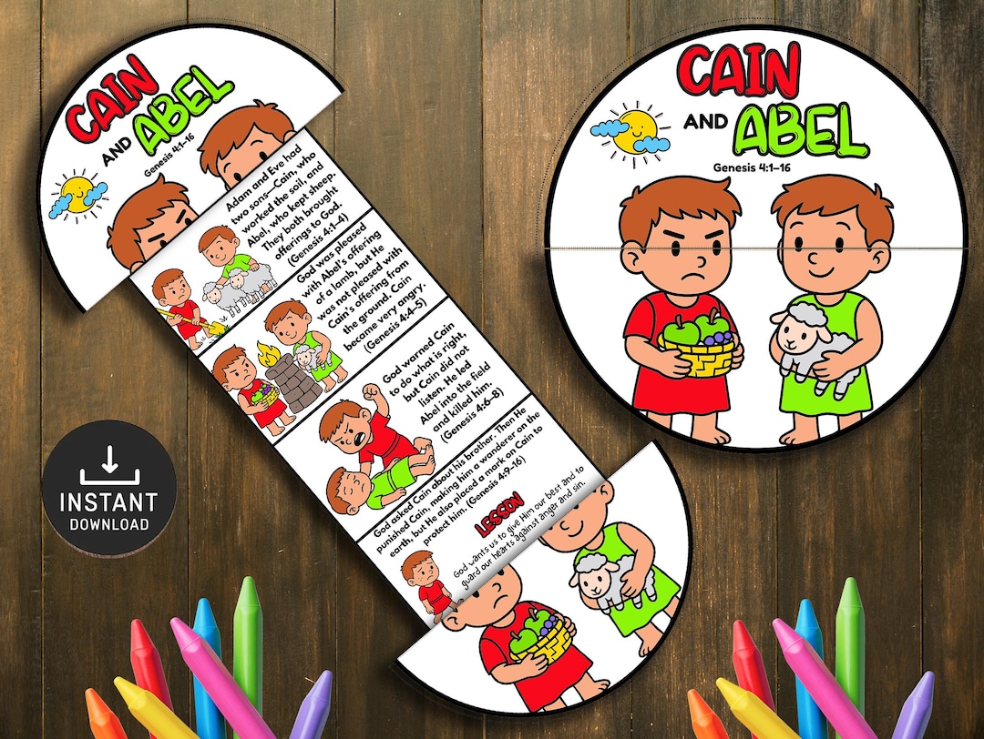 Cain and Abel Folding Surprise Bible Story Craft, Bible Craft, Bible ...