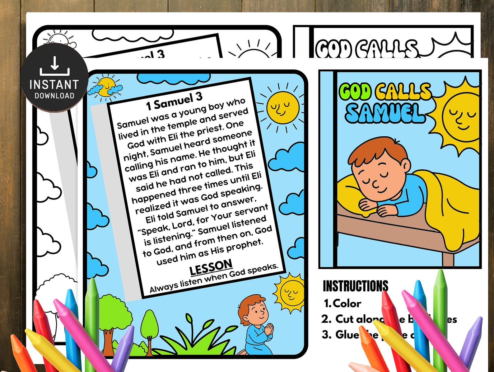 God Calls Samuel, Bible Story Craft, Kids Bible Lesson, Sunday School ...