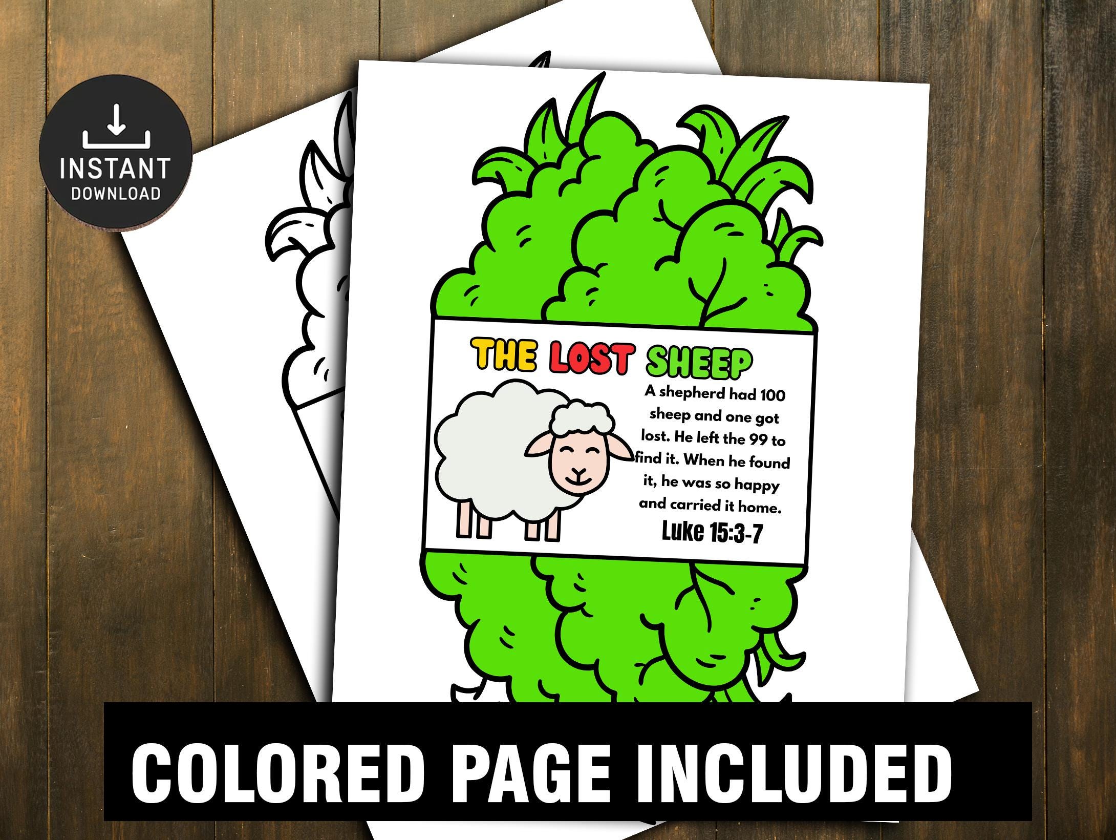 The Lost Sheep Bible Story Craft, Kids Bible Lesson, Memory Game ...