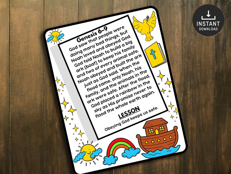 Noah's Ark Mini Book: Bible Story Craft, Sunday School Activity ...