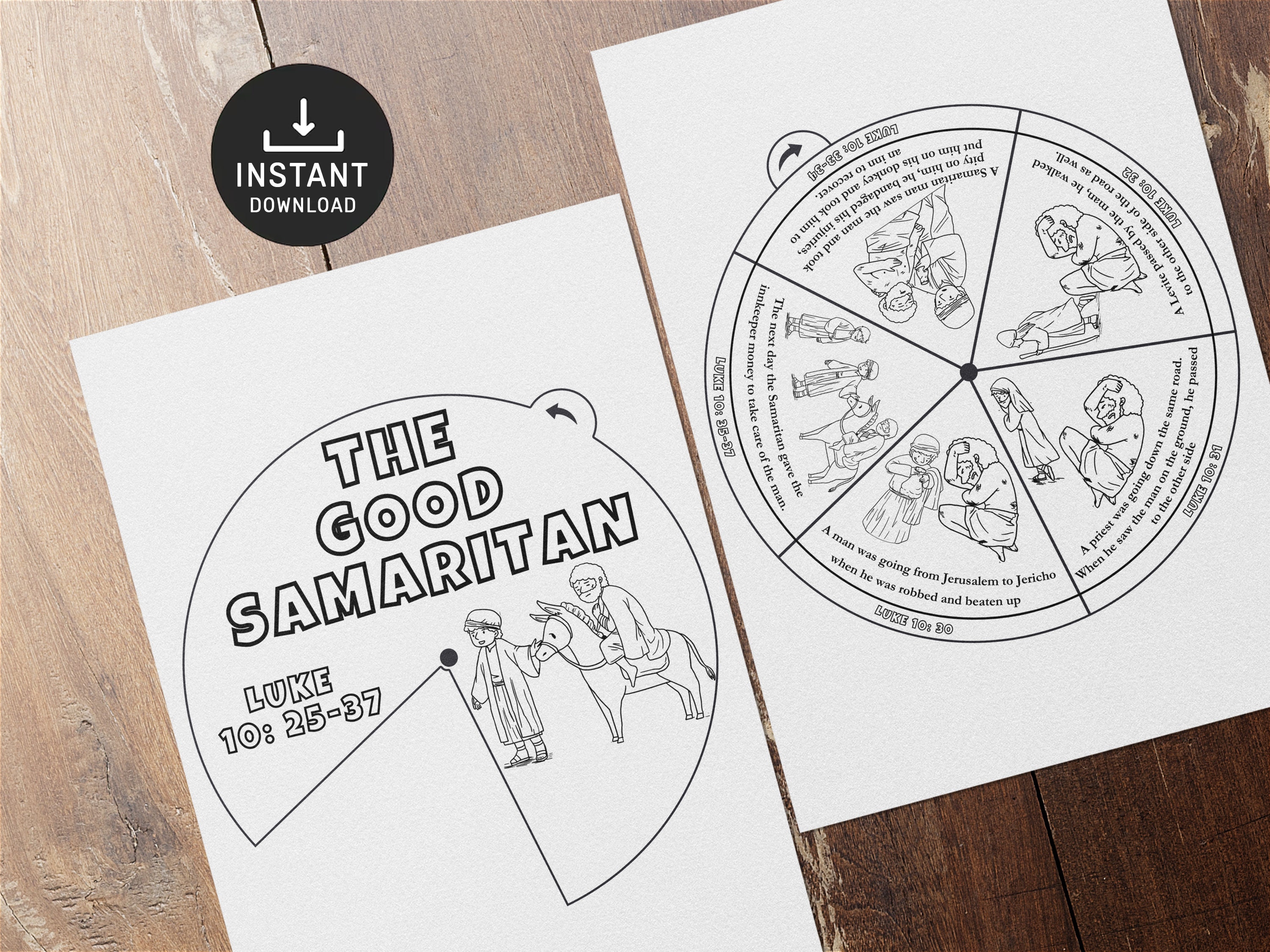 Good Samaritan Coloring Wheel Good Samaritan Craft Printable - Etsy UK