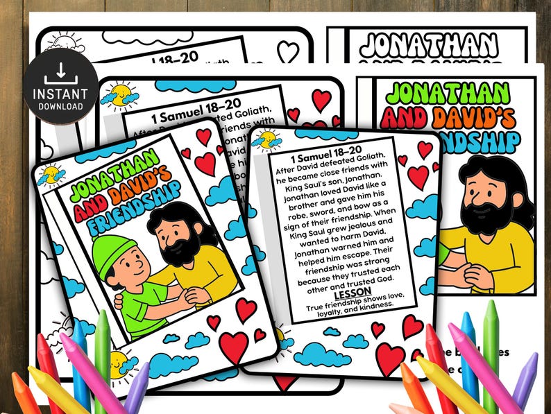 David and Jonathan, Bible Story Craft, Kids Bible Lesson, Sunday School ...