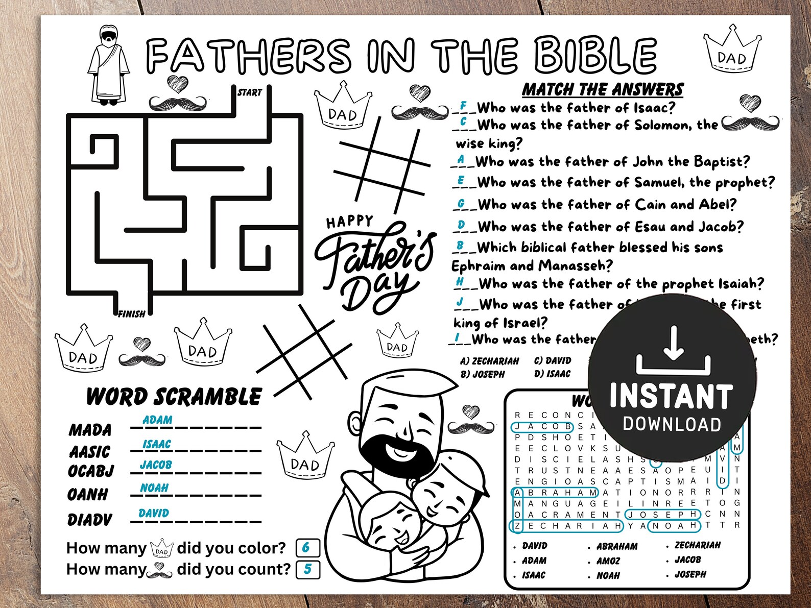 Father's Day, Bible Activity, Sunday School Craft, Father's Day Craft ...