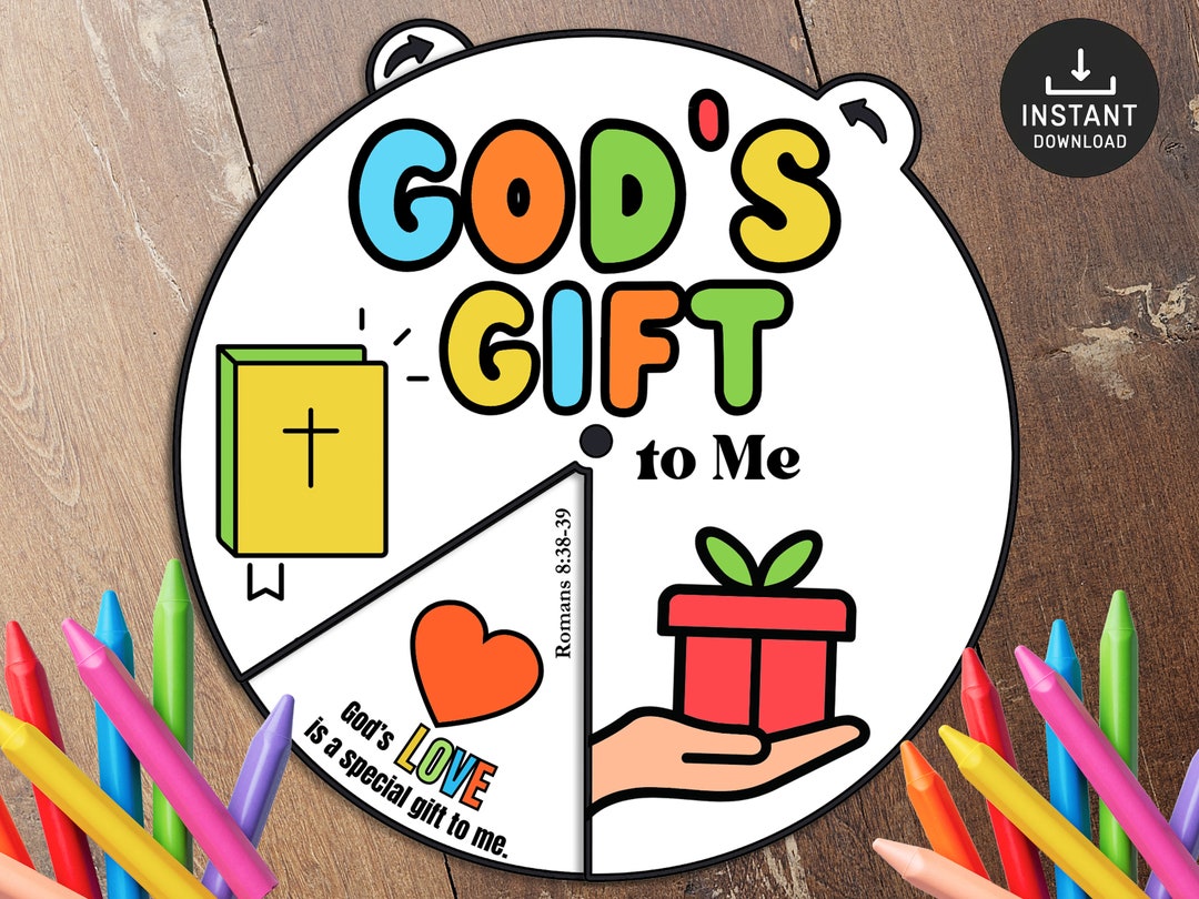 God's Gift to Me Coloring Wheel, Coloring Wheel, Bible Activity, Kids ...