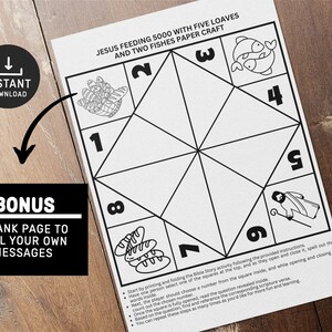 Jesus Feeding Five Thousand People Paper Craft, Fortune Teller, Cootie ...