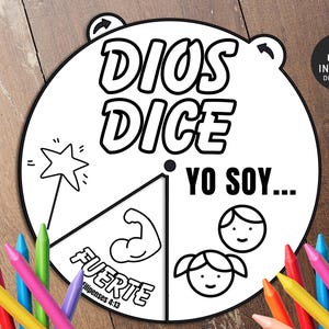 God Says I Am Coloring Wheel, Printable Bible Activity, Kids Bible ...