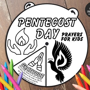 Pentecost Prayers, Coloring Wheel, Acts 2 Bible Lesson, Sunday School ...