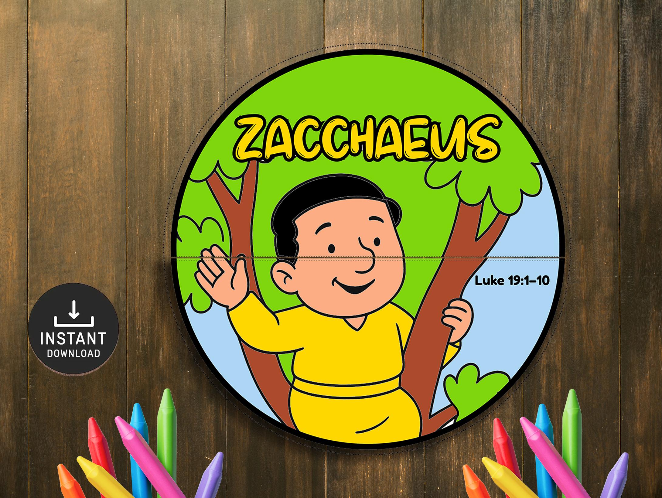 Zacchaeus Folding Surprise Bible Story Craft, Bible Lesson, Jesus and ...