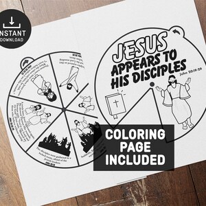 Jesus Appears to His Disciples Coloring Wheel, Easter Craft, Bible ...