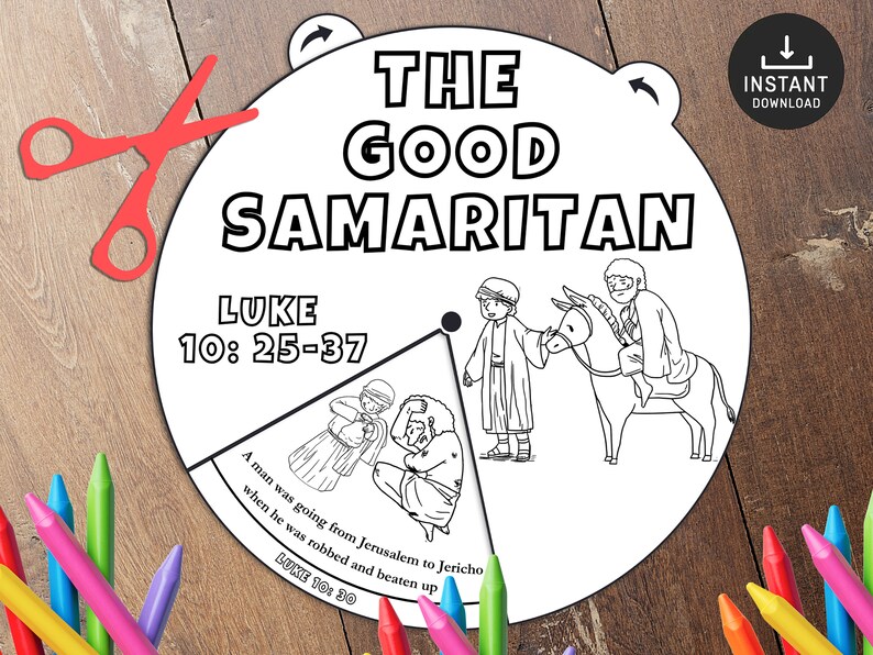 Good Samaritan Coloring Wheel Good Samaritan Craft Printable - Etsy UK