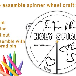 The Fruit of the Spirit Coloring Wheel, Bible Activity, Memory Game ...