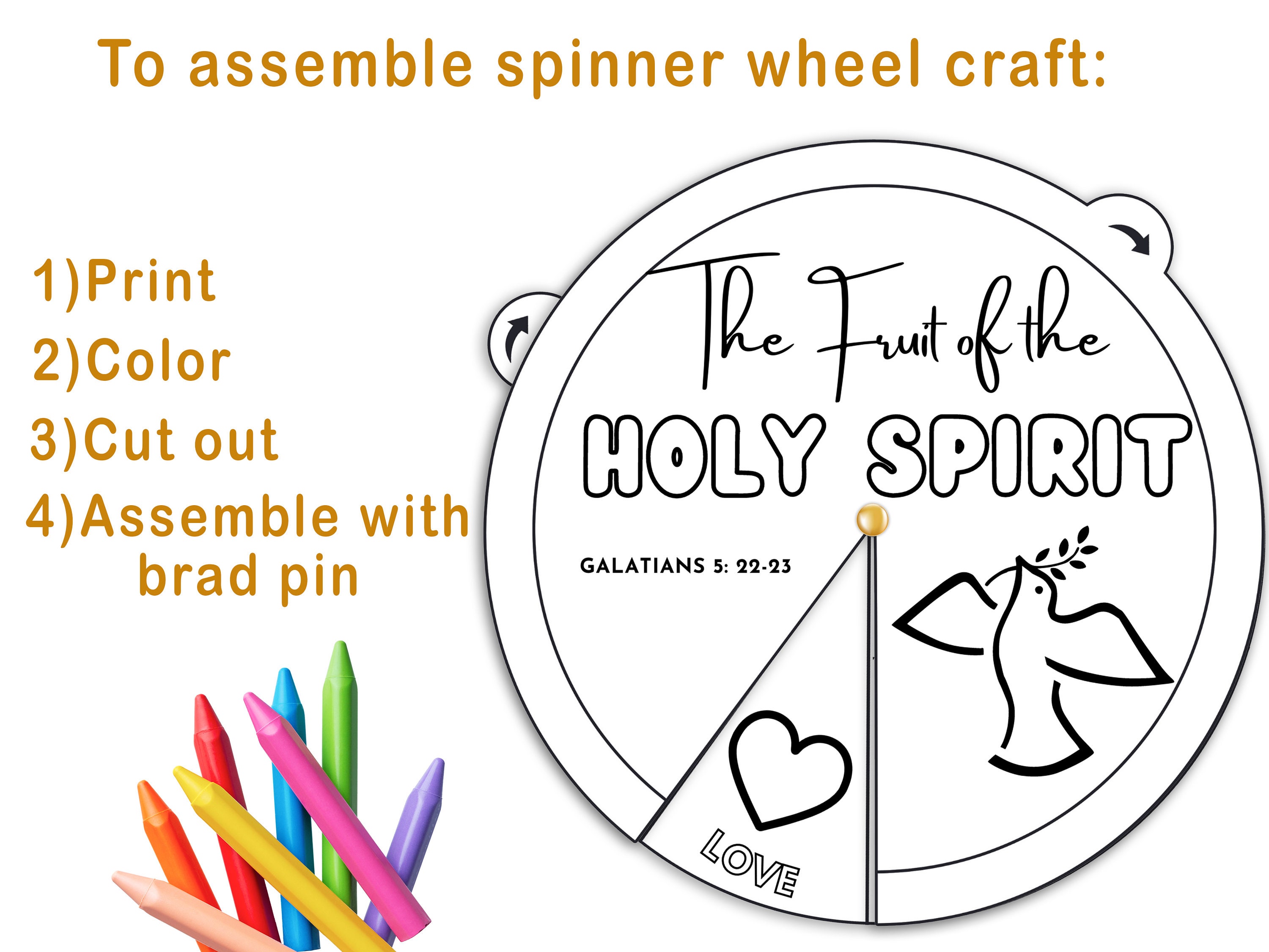 The Fruit of the Spirit Coloring Wheel, Bible Activity, Memory Game ...