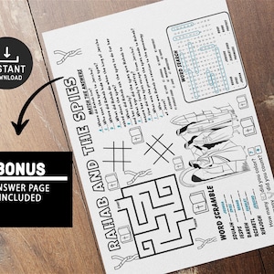 Rahab and the Spies Activity Placemat, Bible Activity, Sunday School ...
