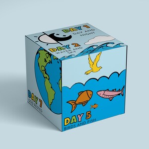 Days of Creation Cube, Coloring Page, Printable Bible Activity ...