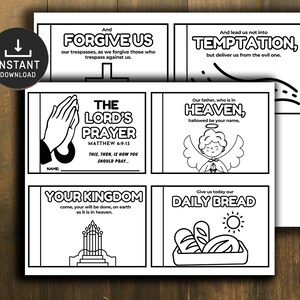 The Lord's Prayer Mini Book, Bible Activity, Kids Bible Lesson, Memory ...
