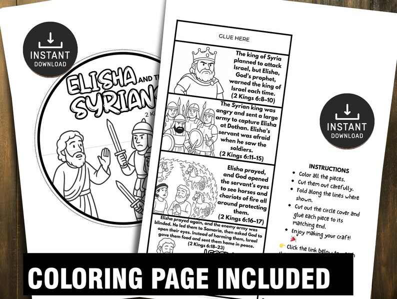 Elisha and the Syrians Bible Story Craft, Folding Surprise, Sunday ...