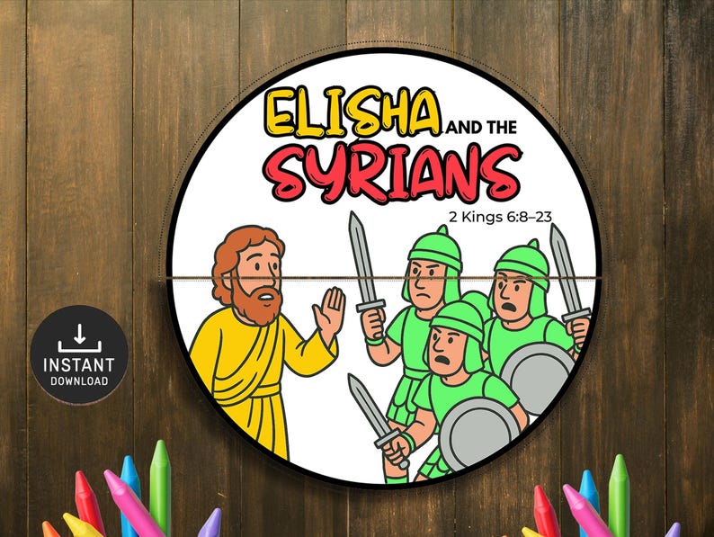 Elisha and the Syrians Bible Story Craft, Folding Surprise, Sunday ...