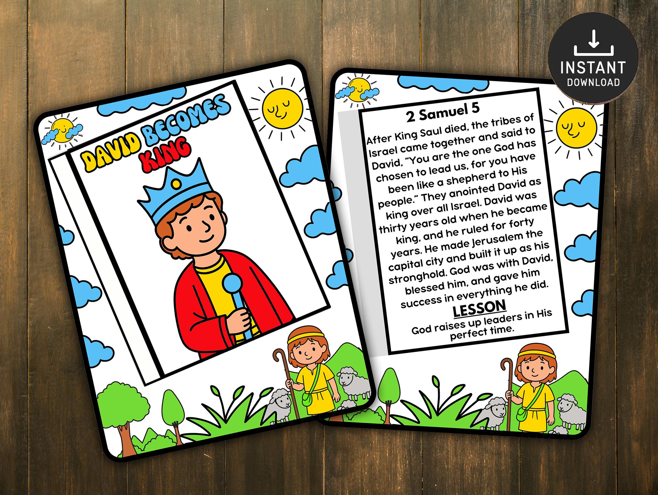 David Bible Story Craft, David Becomes King, Bible Lesson, Sunday ...