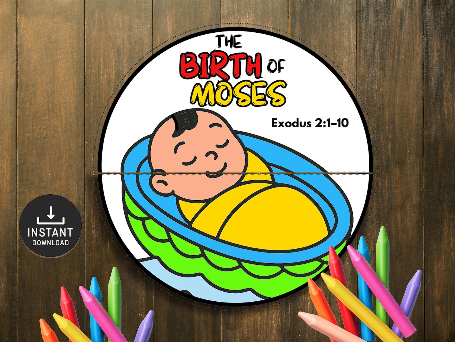 Baby Moses Folding Surprise Bible Story Craft, Kids Bible Lesson ...