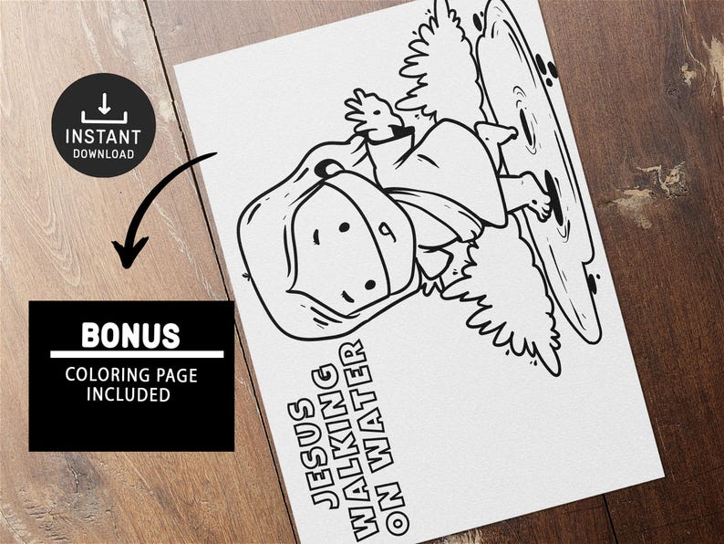 Jesus Walks on Water Activity Placemat, Bible Activity, Sunday School ...