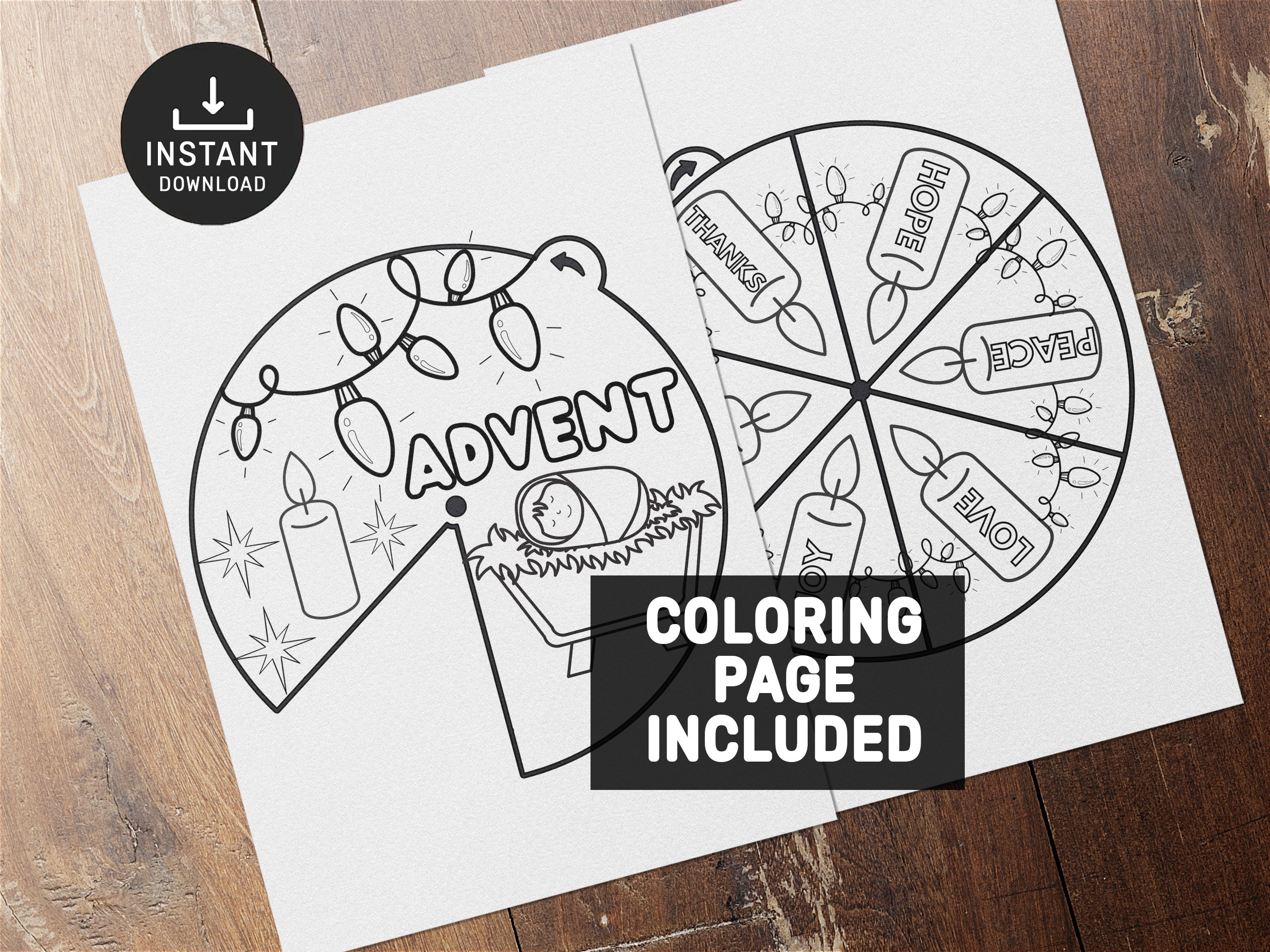 Advent Coloring Wheel, Bible Activity, Kids Bible Lesson, Memory Game ...