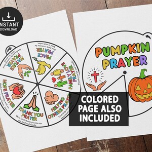 Pumpkin Prayer for Halloween Coloring Wheel, Bible Activity, Kids Bible ...