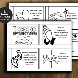 Forgiveness Scripture Mini Book, Printable Bible Activity, Forgiveness ...
