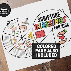 Scripture Blessings Coloring Wheel, Bible Story Activity, Kids Bible ...