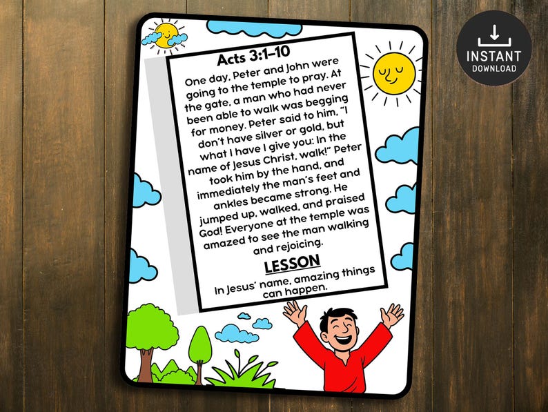 Peter and John Heals the Lame Man Bible Story Craft, Bible Lesson ...