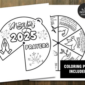 New Year 2024 Prayers Coloring Wheel, Bible Activity, Memory Game ...