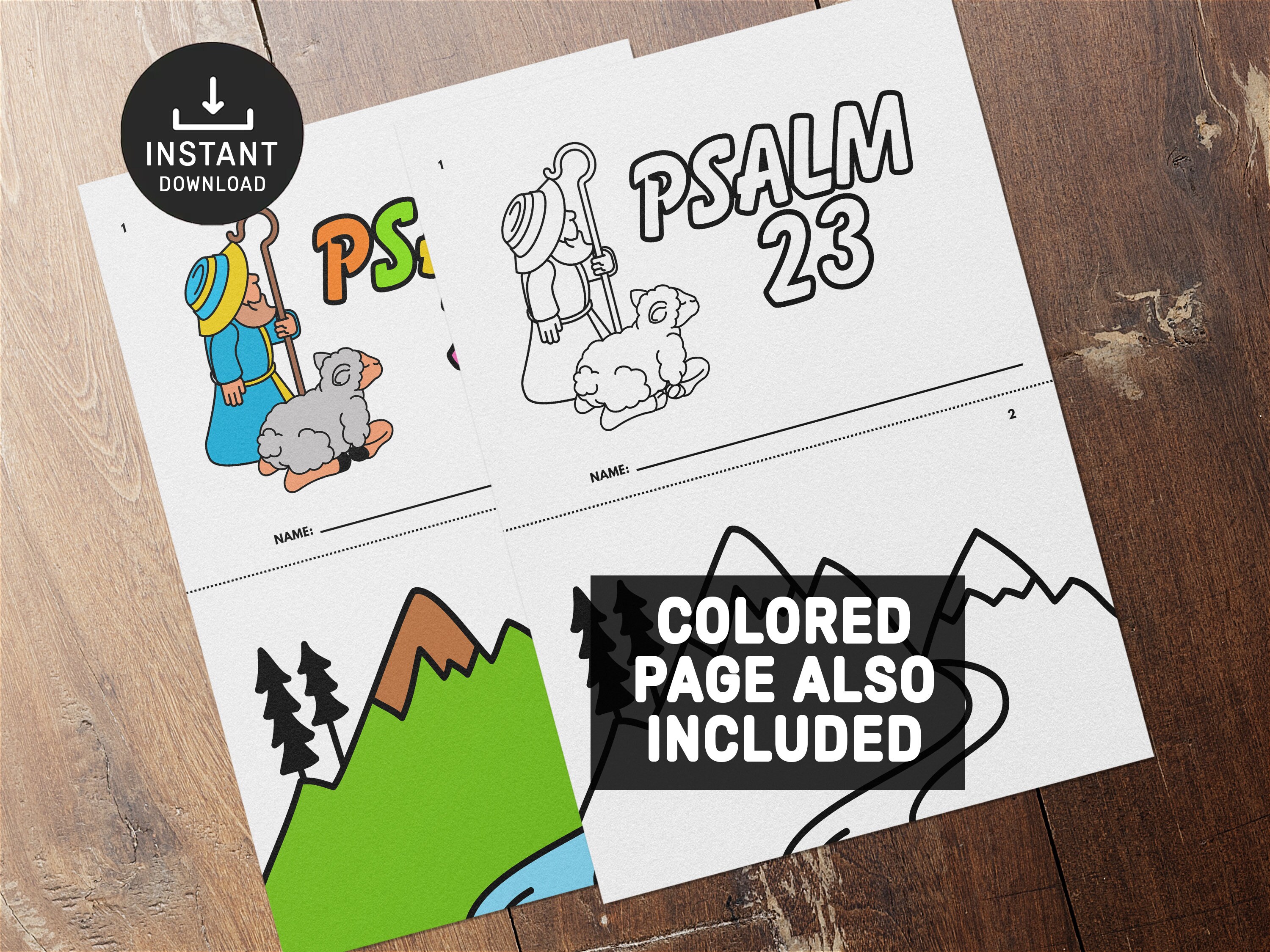 Psalm 23, Bible Activity, Sunday School Craft, Mini Book, Half Page ...