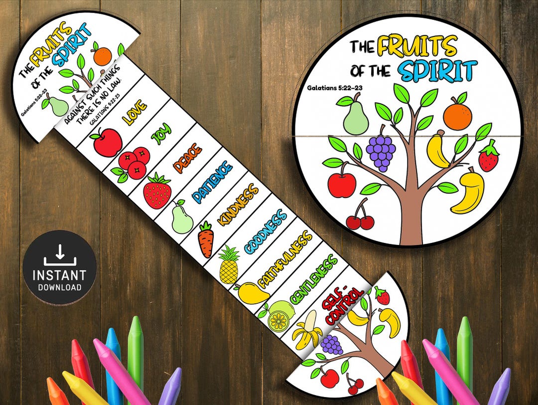 Fruits of the Spirit Bible Craft, Sunday School Activity (digital ...