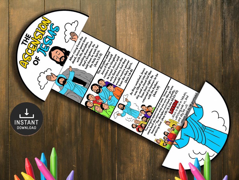 Ascension of Jesus Folding Surprise Bible Story Craft, Sunday School ...