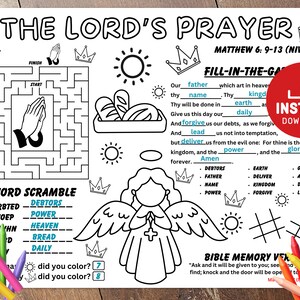 The Lord's Prayer, Bible Activity, Sunday School Activities, Bible ...