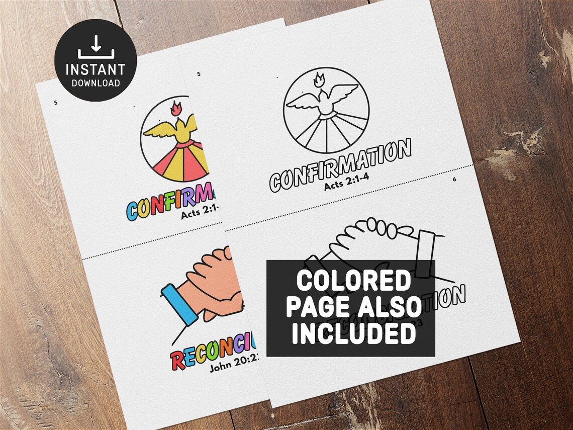 The Seven Sacraments Mini Book, Sunday School Craft, Church Kids ...