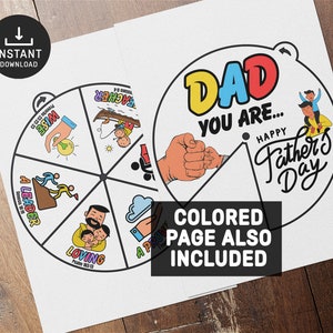 Father's Day Coloring Wheel, Bible Craft for Dad, Sunday School Craft ...