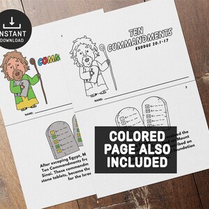 10 Commandments Activity, Bible Story Craft, Sunday School Craft, Moses ...