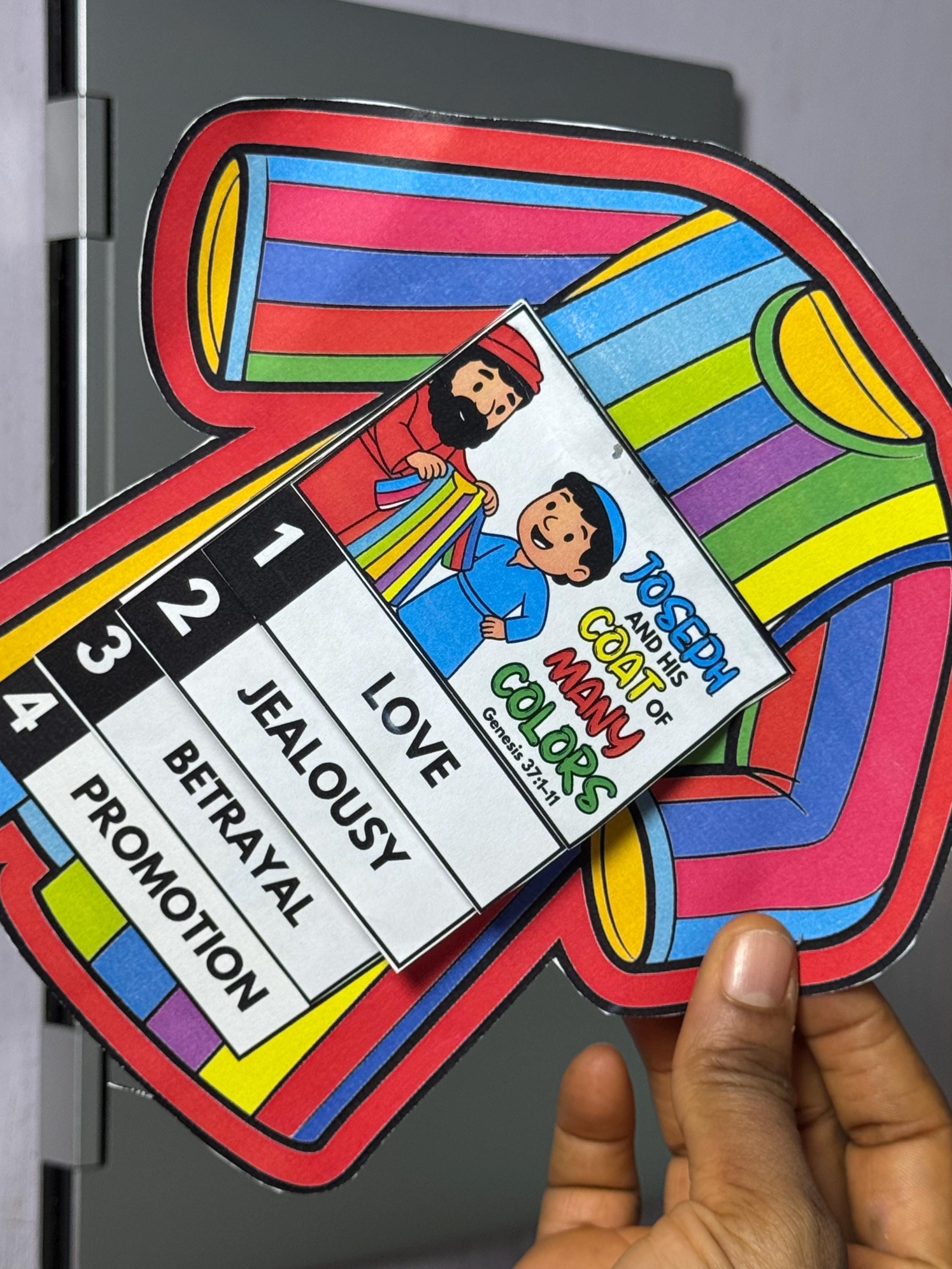 Joseph's Coat of Many Colors Flipbook Bible Craft for Kids, Memory Game ...