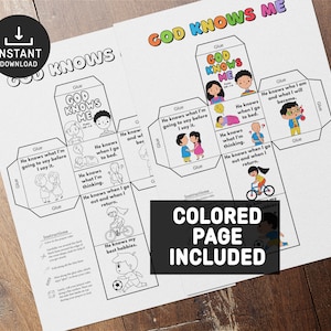 God Knows Me Coloring Cube, Psalm 139 Bible Story Activity, Kids Bible ...